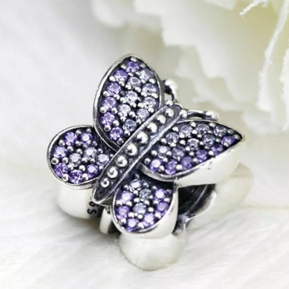 Pandora | Jewelry | Pandora Purple Sparkling Butterfly Charm | Poshmark